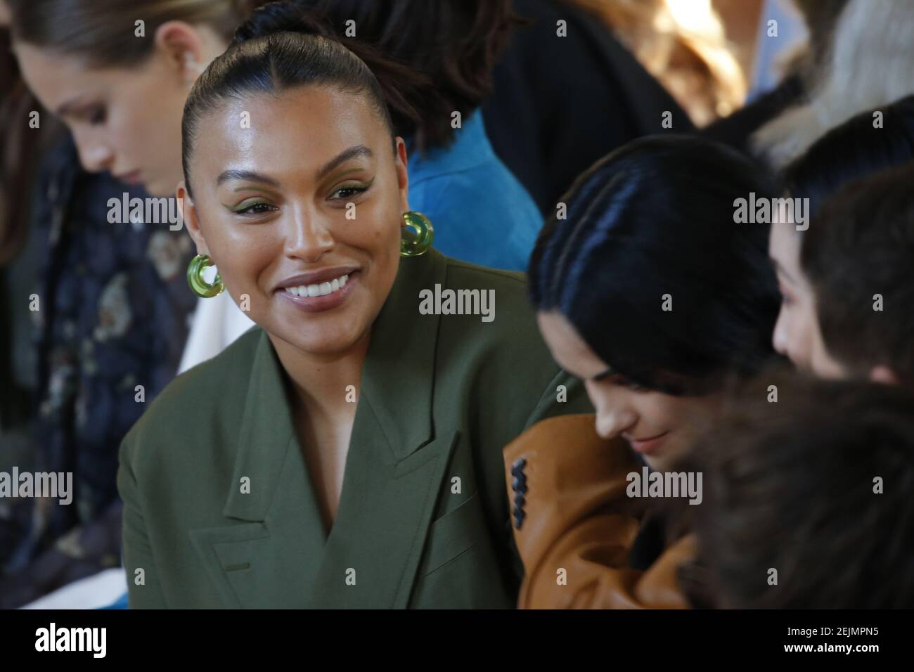 Plus size model Paloma Elsesser at the Salvatore Ferragamo fashion show ...