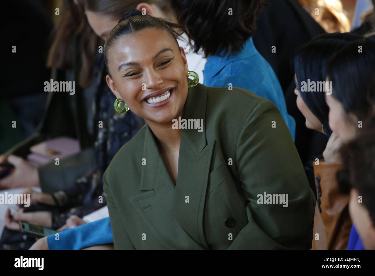 Plus size model Paloma Elsesser at the Salvatore Ferragamo fashion show ...