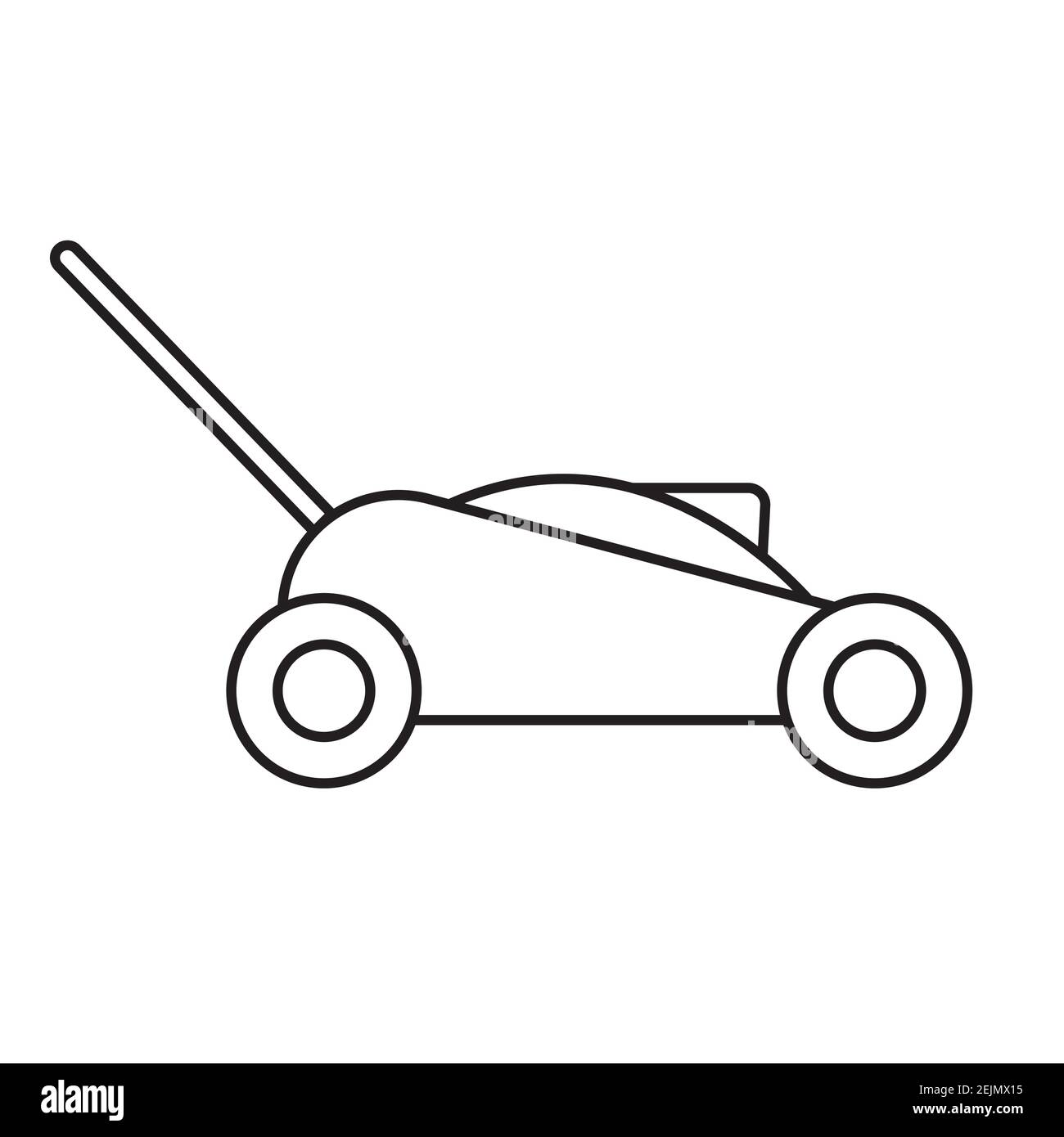 Lawn mower, simple gardening icon in trendy line style isolated on ...