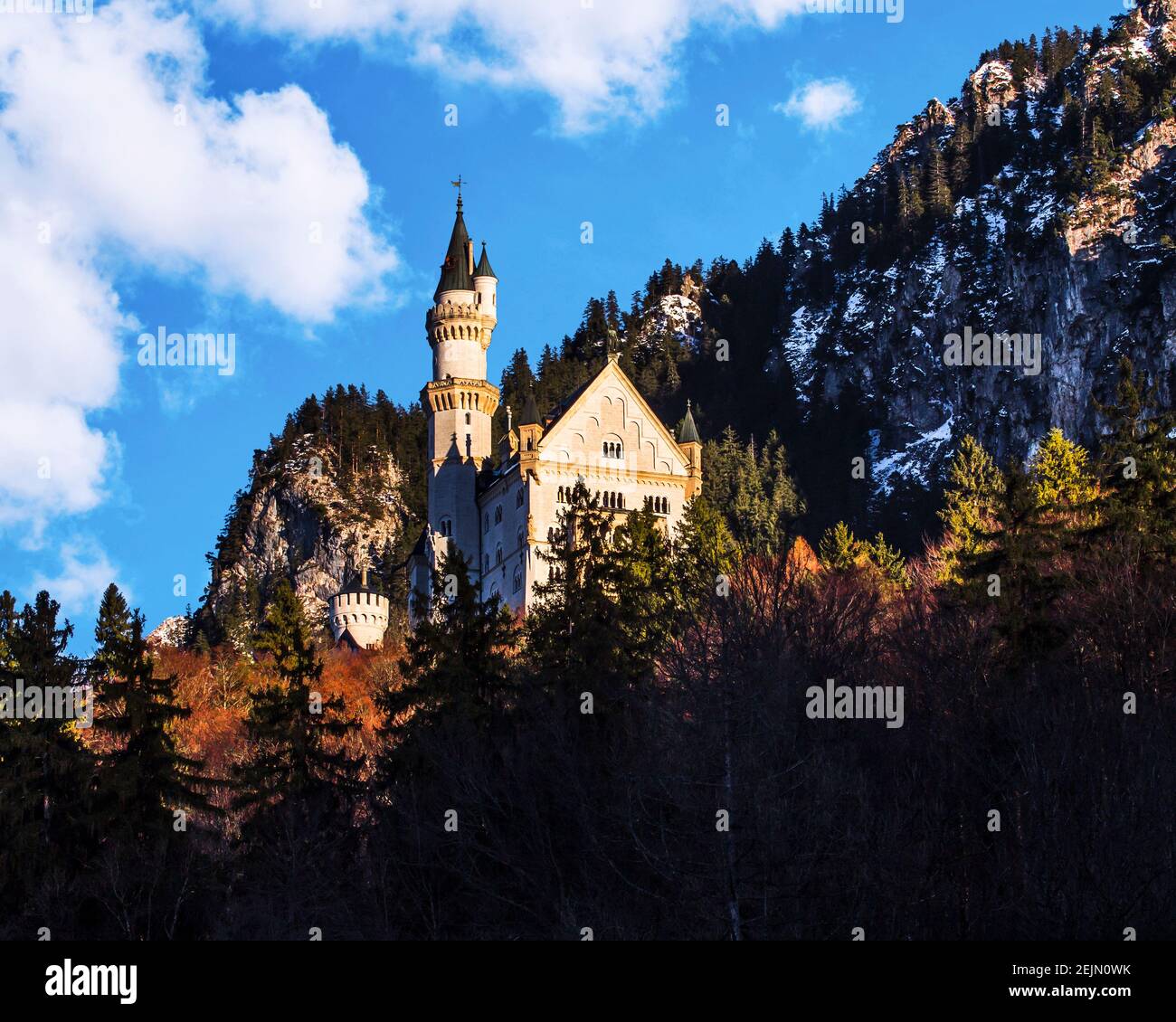 Neuschwanstein Disney Castle in German Bavarian Alps Magical location ...