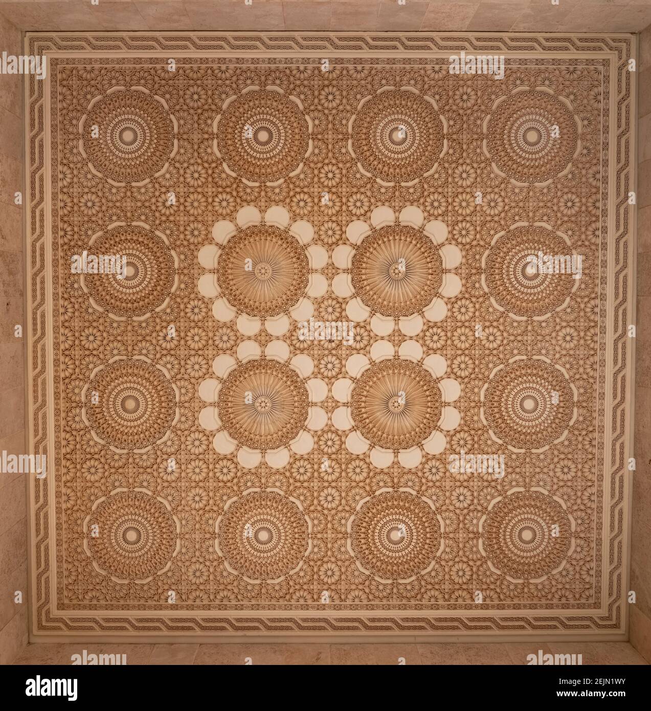 ornate tiles patterns at a hassan ii mosque walkway in casablanca ...