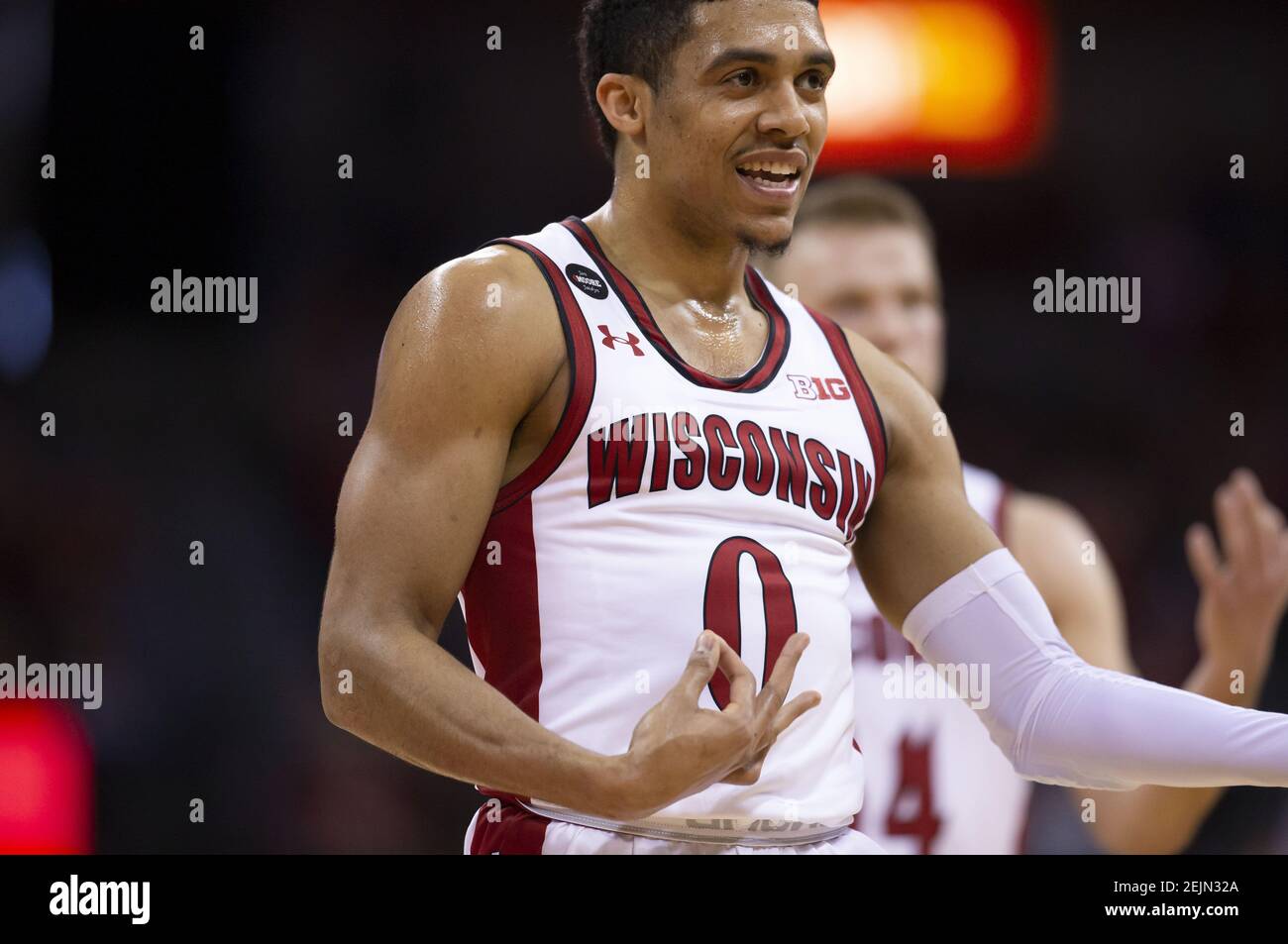February 23, 2020: Wisconsin Badgers guard D'Mitrik Trice #0 during the ...