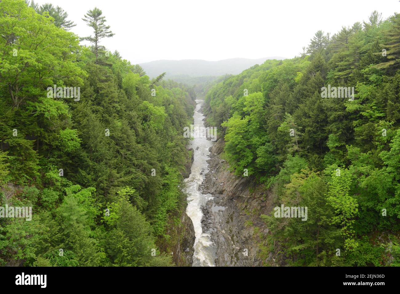 Quechee Gorge on Ottauquechee River in Quechee village, Vermont, USA ...