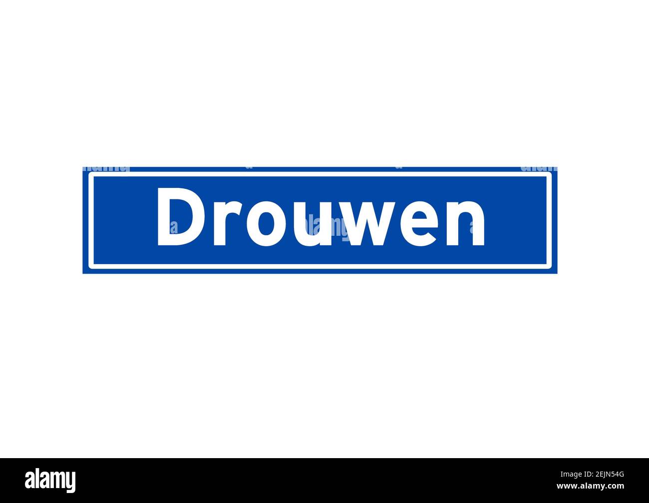 Drouwen isolated Dutch place name sign. City sign from the Netherlands ...