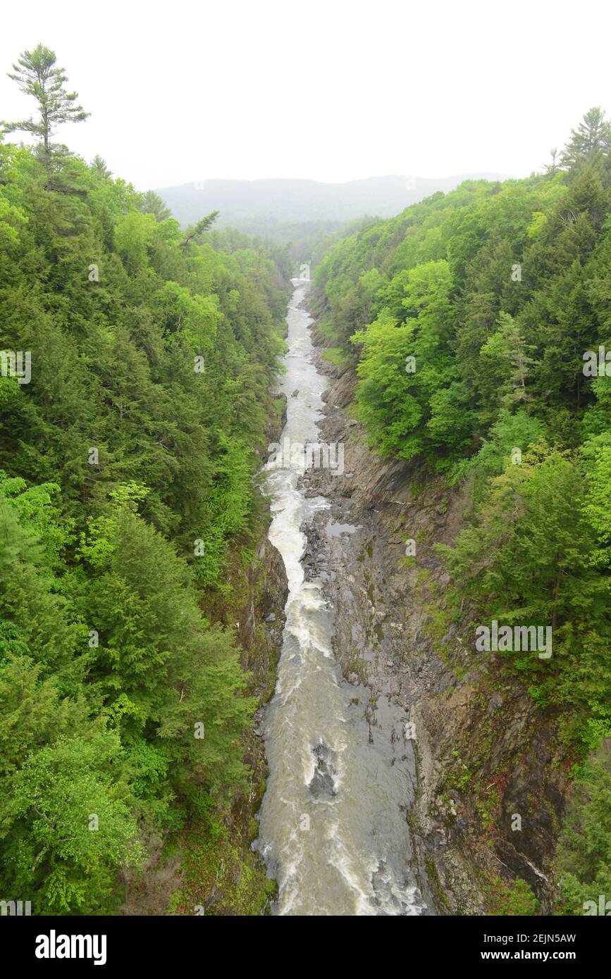 Quechee Gorge on Ottauquechee River in Quechee village, Vermont, USA ...