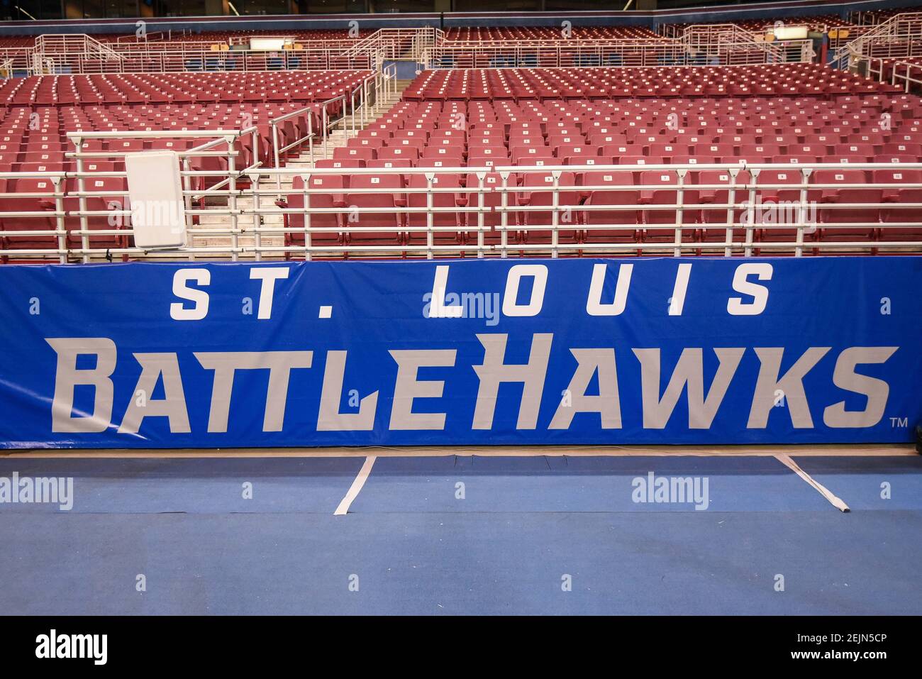 Feb 23, 2020: A St. Lous BattleHawks banner aligns the wall during ...