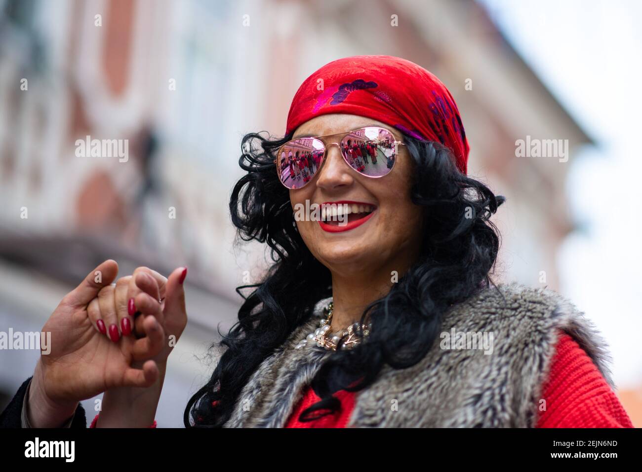 A woman dressed as traditional ethnographic character Gypsies from ...