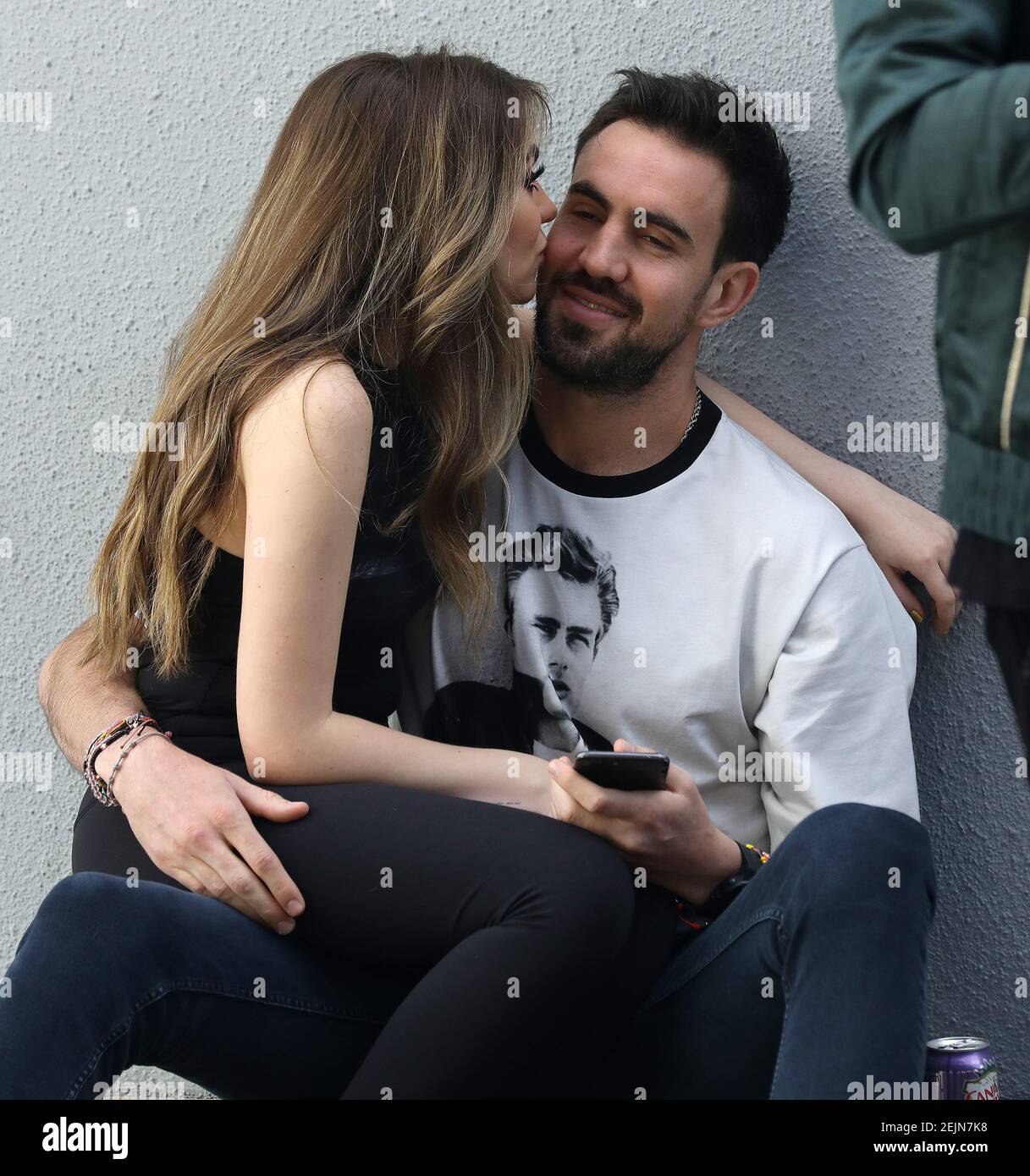 MIAMI, FL - FEB 23: Sofia Castro and Pablo Bernot are seen outside ...