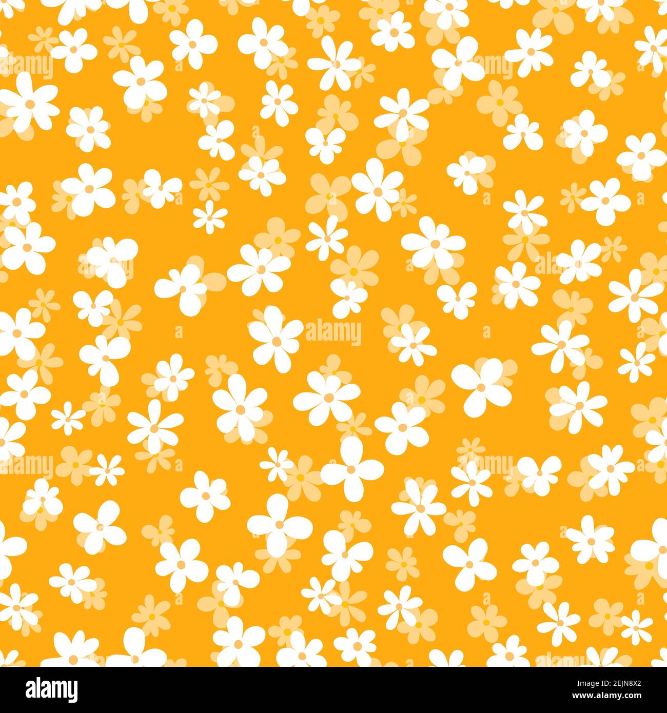 Floral seamless with hand drawn color flowers. Cute summer background ...