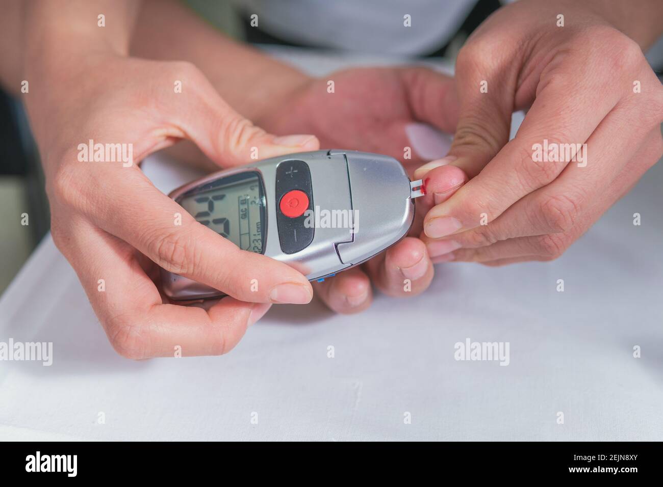 closeup of tool for measuring blood glucose levels Stock Photo - Alamy