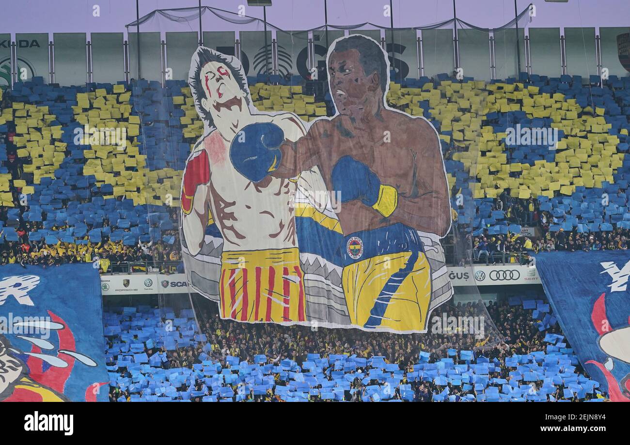 Fenerbahce fans during Fenerbahce against Galatasaray on Atatürk ...