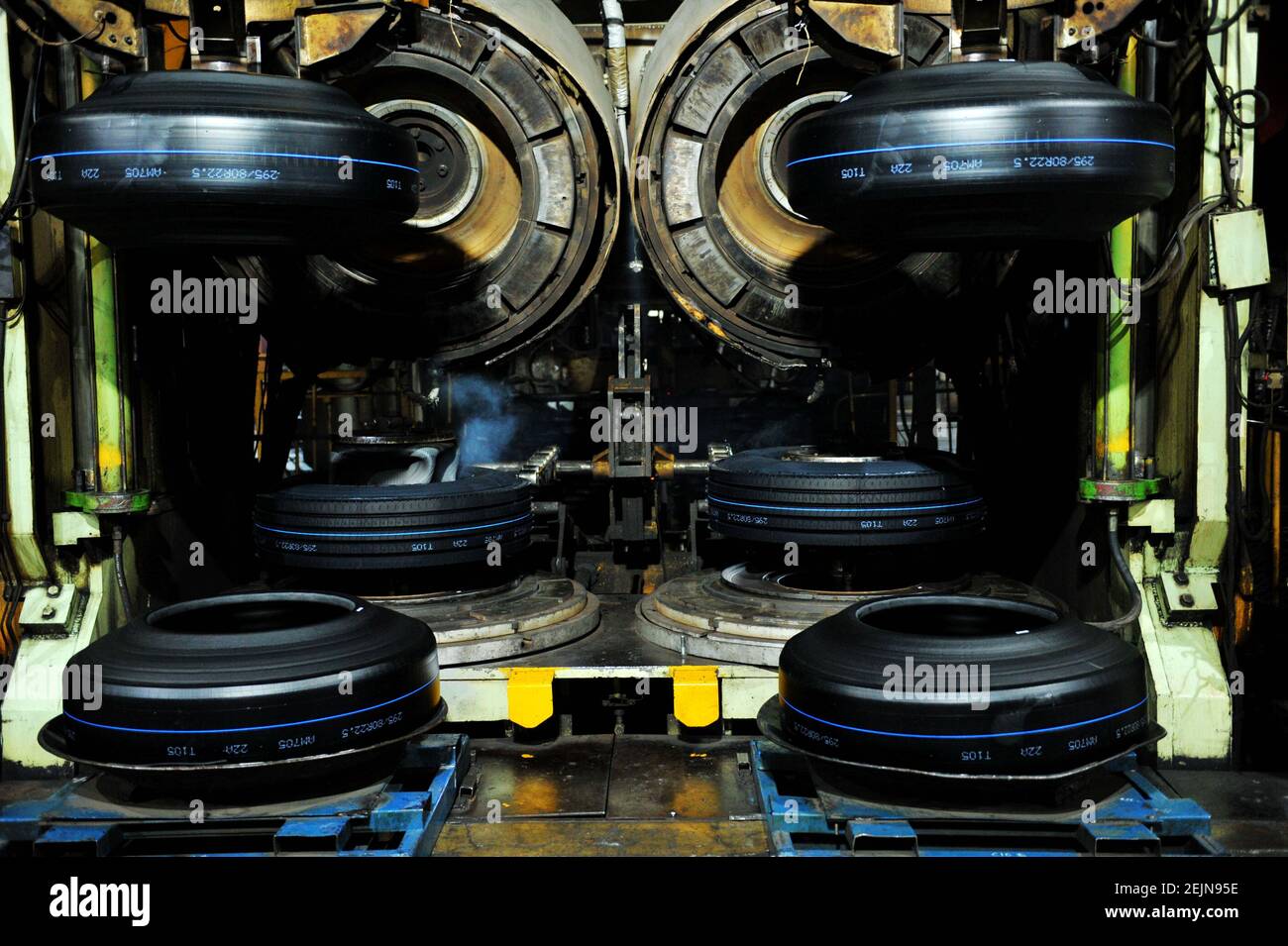 Rubber tires are manufactured at the plant of Sailun Group Co., Ltd. in ...