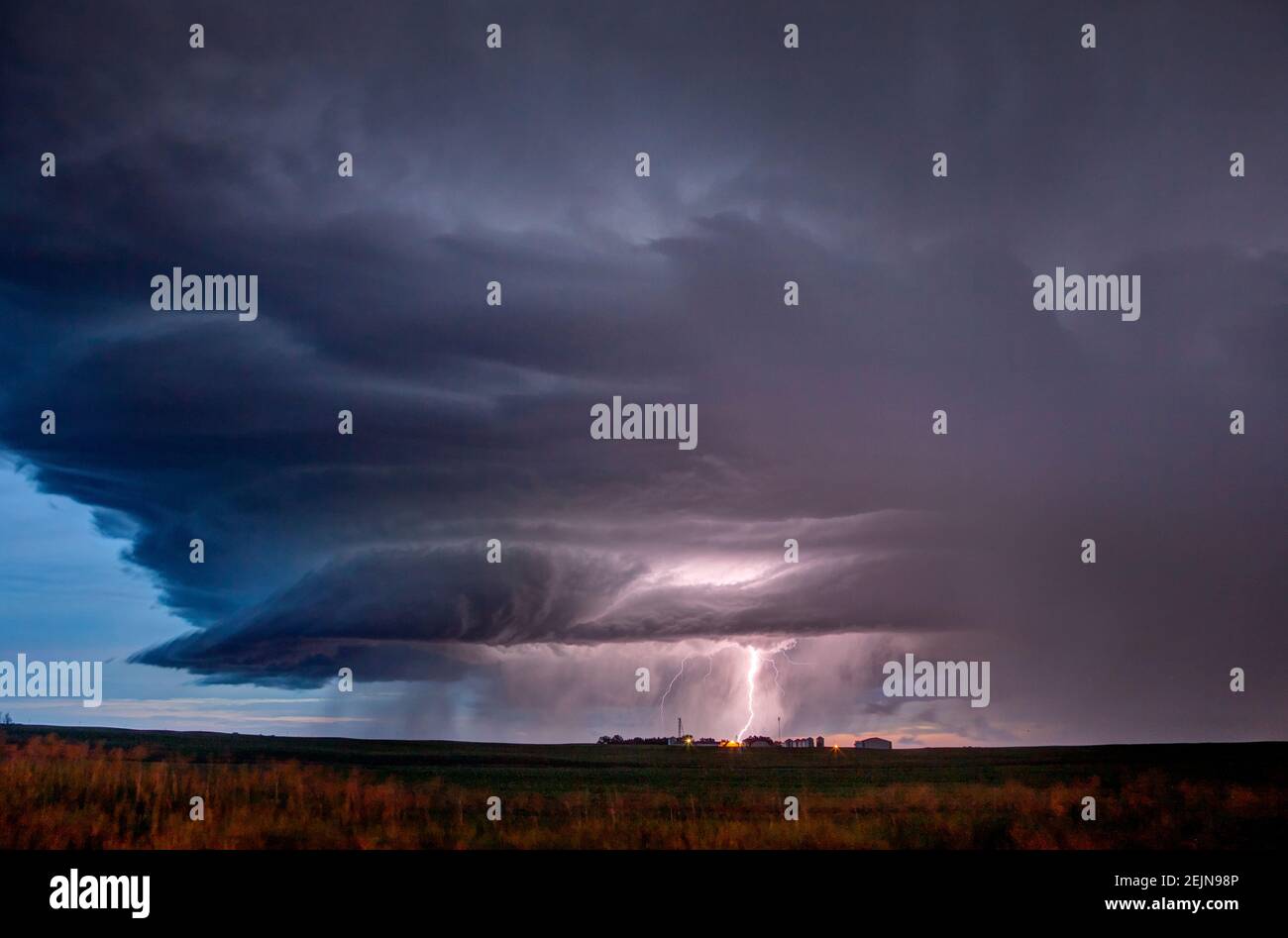 Prairie Storm Clouds in Saskatchewan Canada dramatic Lightning Stock ...