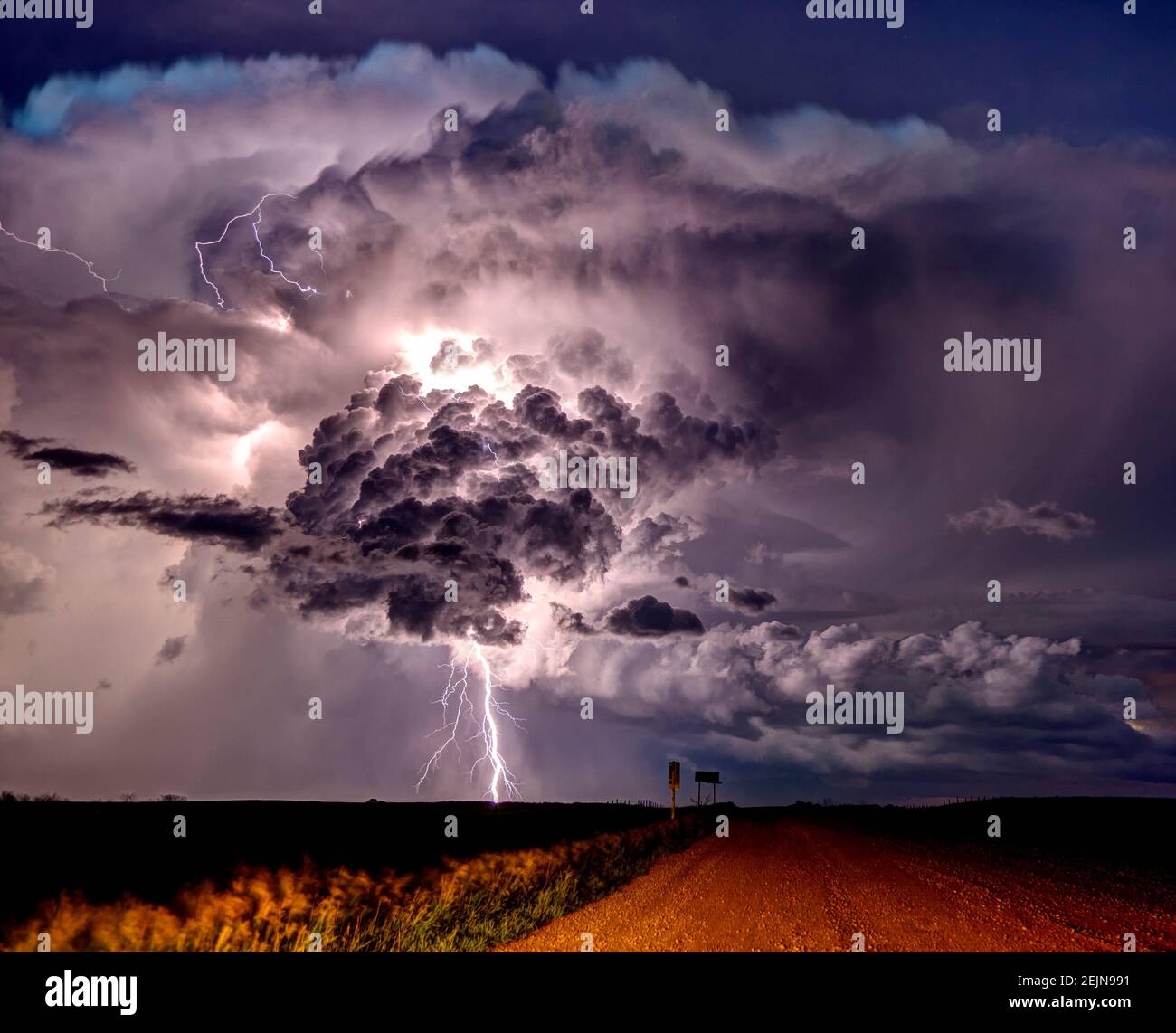 Prairie Storm Clouds in Saskatchewan Canada dramatic Lightning Stock ...