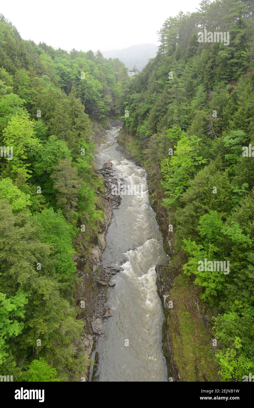 Quechee Gorge on Ottauquechee River in Quechee village, Vermont, USA ...
