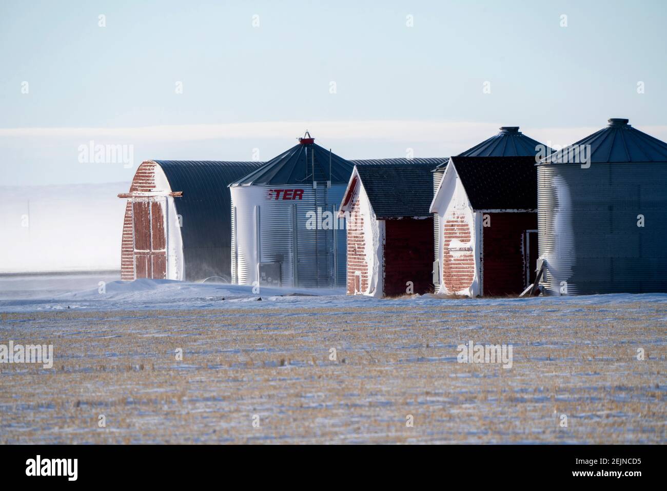 Saskatchewan plains winter extreme cold prairie scenic Stock Photo - Alamy