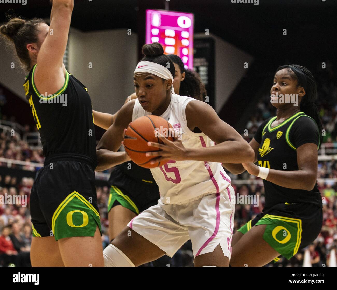 Feb 24, 2020 Stanford, CA, U.S.A. Stanford Cardinal forward Maya Dodson ...