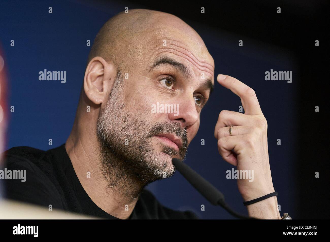 Pep Guardiola coach of Manchester City attends the Manchester City ...