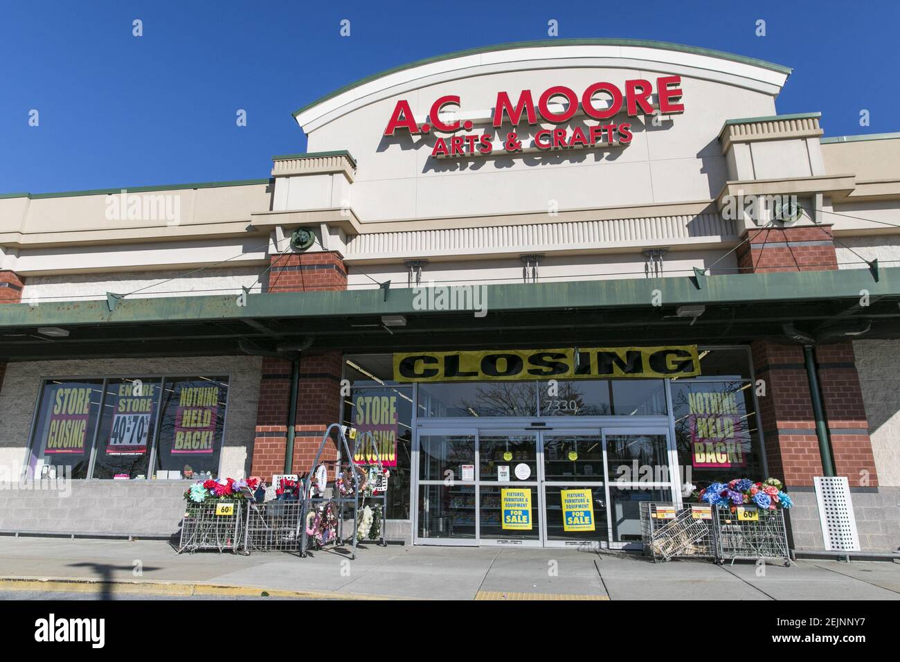 'Store Closing' signage outside of a A.C. Moore retail store location ...