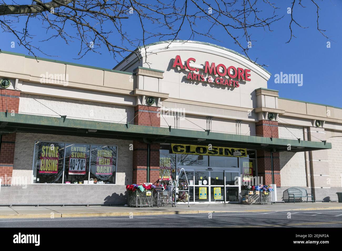 'Store Closing' signage outside of a A.C. Moore retail store location ...