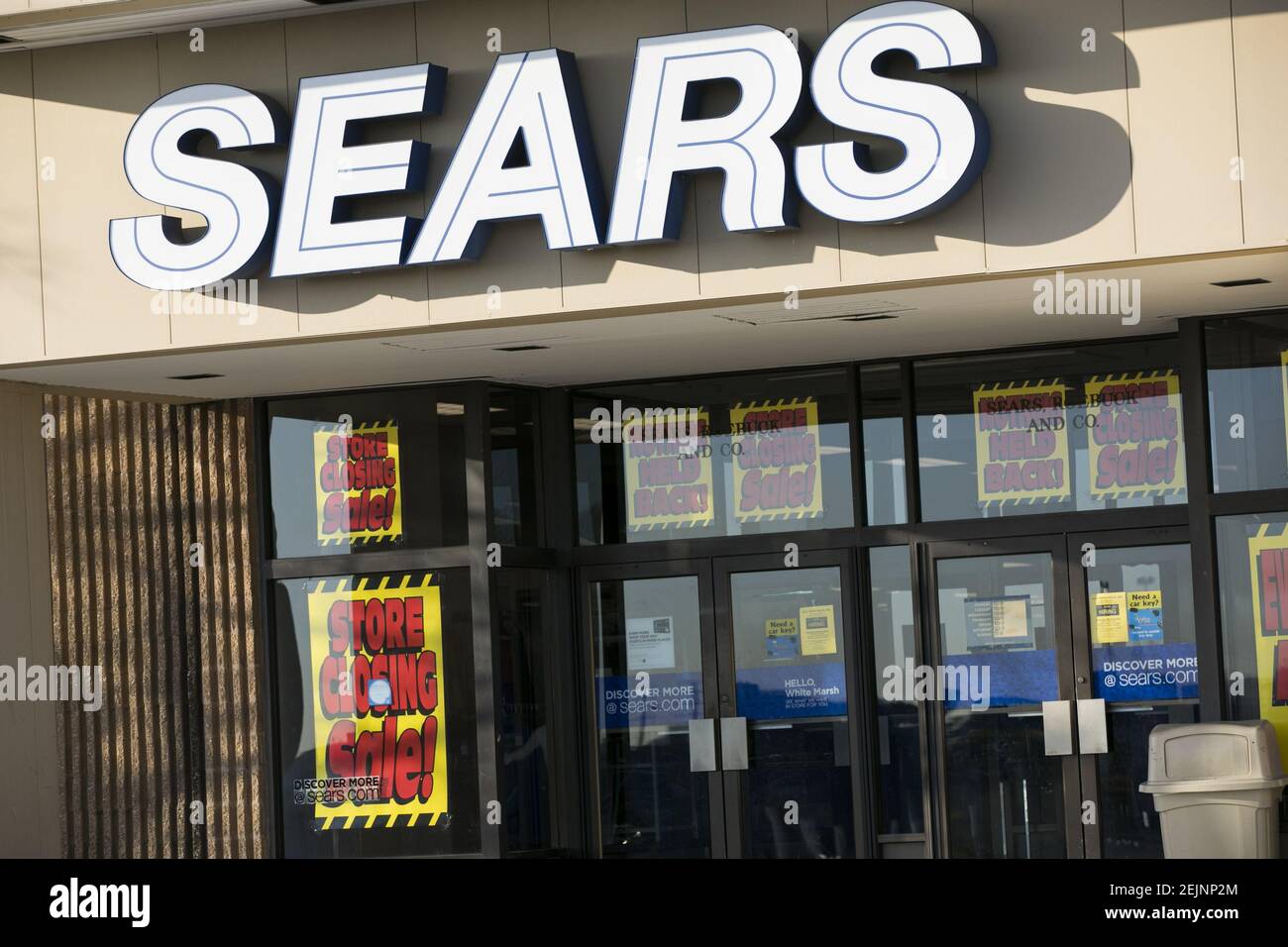 'Store Closing' signage outside of a Sears retail store location in ...