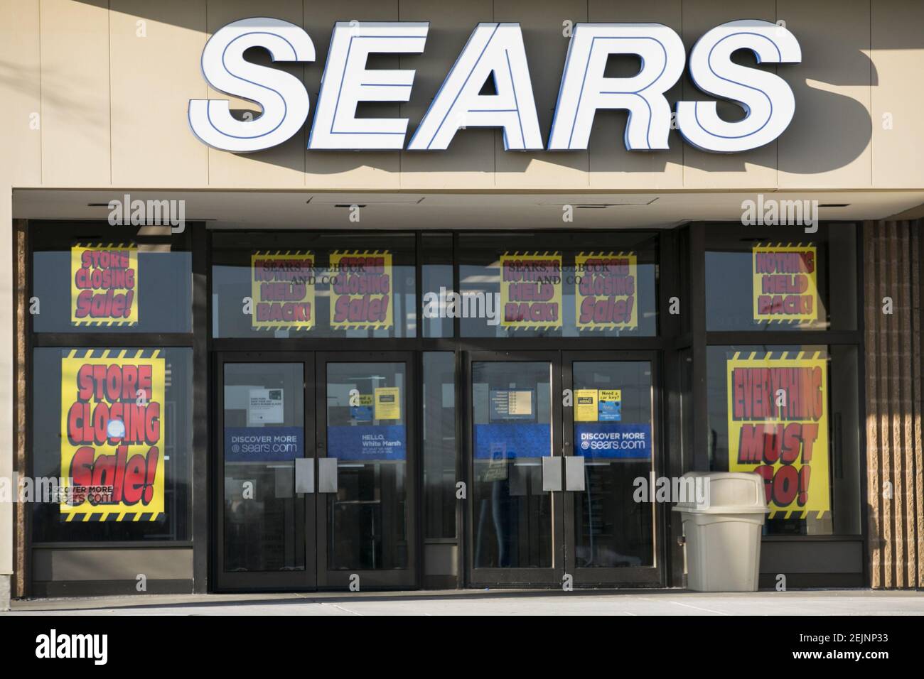 'Store Closing' signage outside of a Sears retail store location in ...