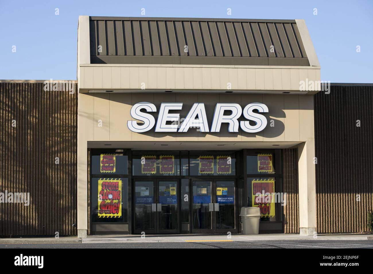 'Store Closing' signage outside of a Sears retail store location in ...
