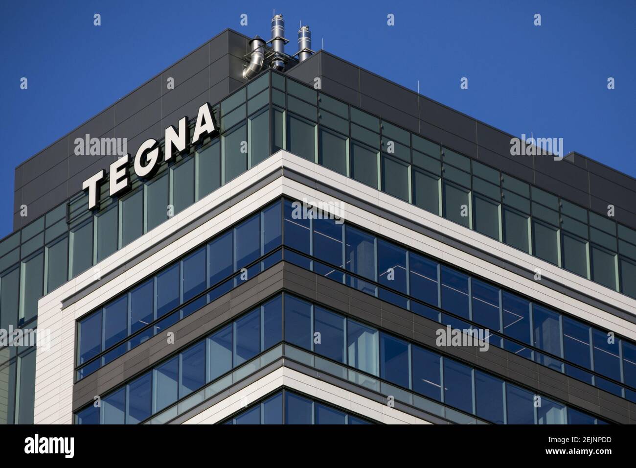A logo sign outside of the headquarters of Tegna in McLean, Virginia ...