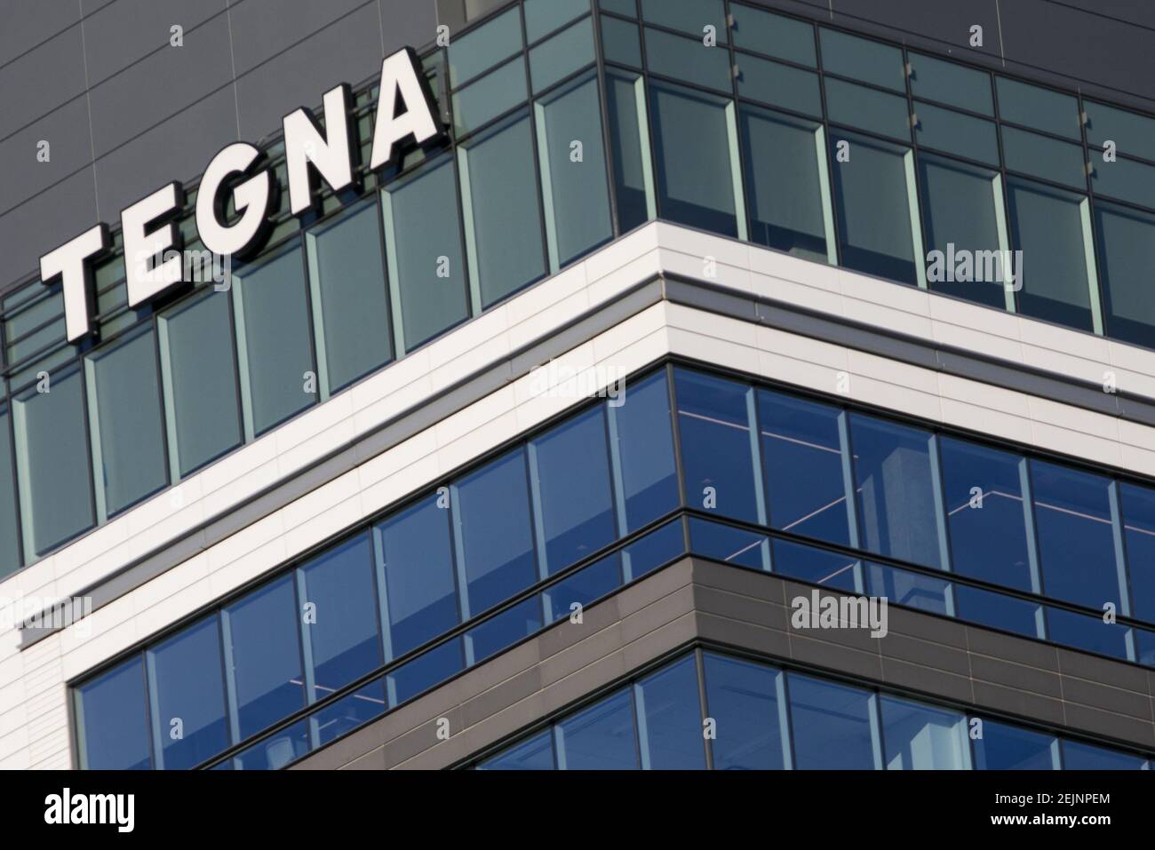 A logo sign outside of the headquarters of Tegna in McLean, Virginia ...