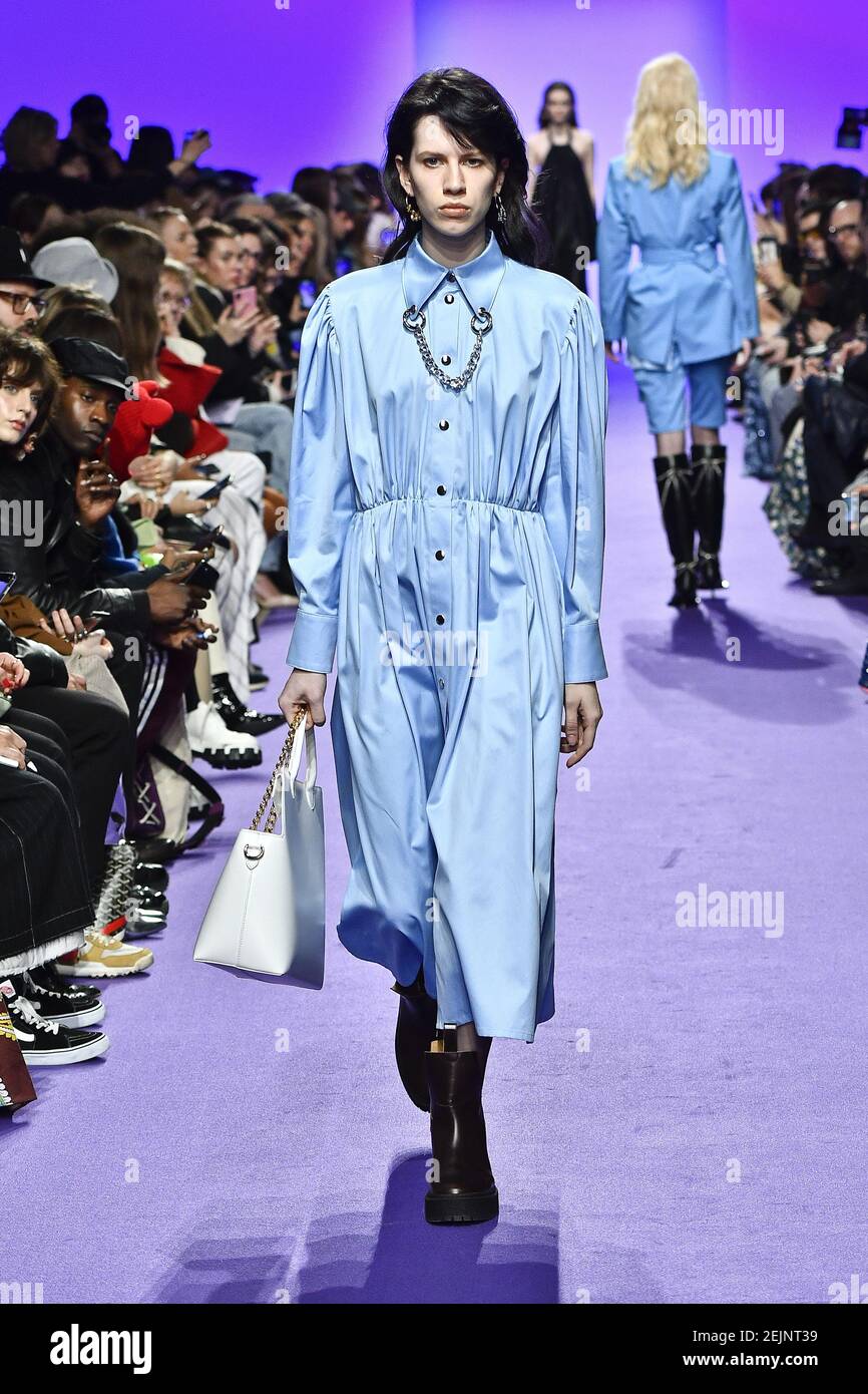 Model walks on the runway at the Victoria / Thomas fashion show during ...