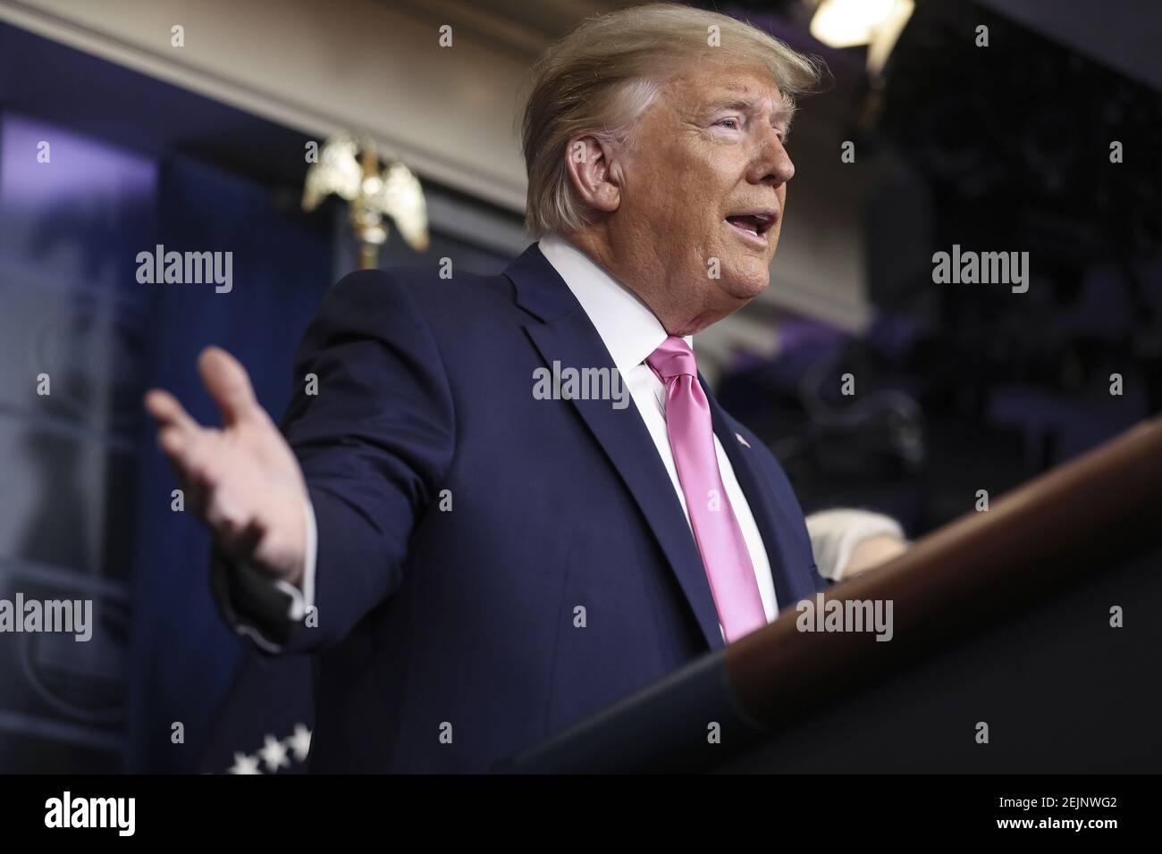 President Donald Trump joined by members of the coronavirus task force ...