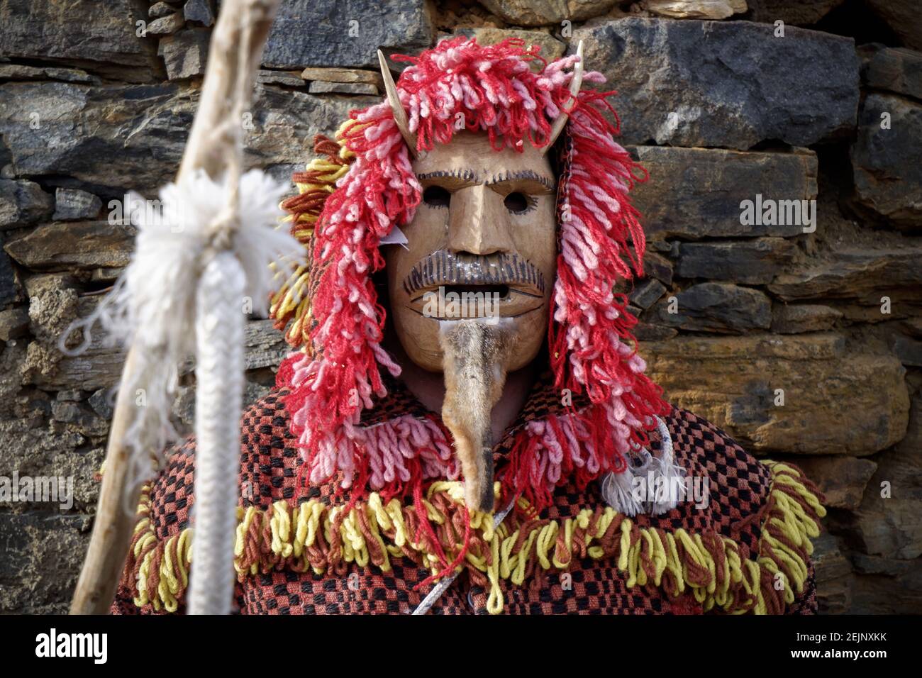 A reveller dressed as a devil poses for a portrait during the Carnival ...