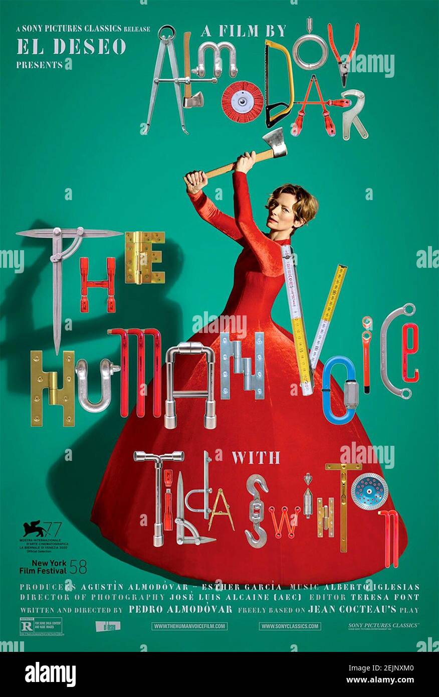 THE HUMAN VOICE, US poster, Tilda Swinton, 2020. © Sony Pictures ...