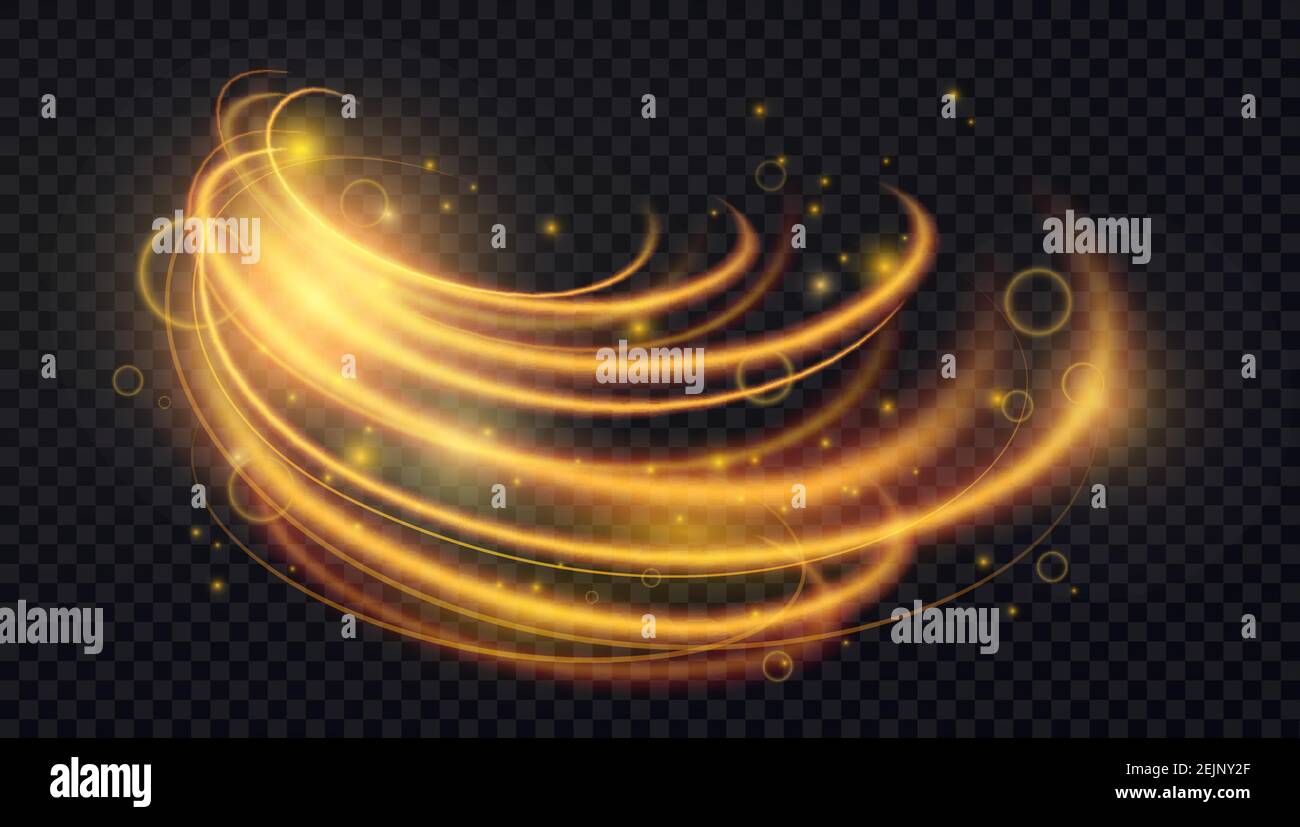 Gold luminous abstract light effect vector illustration. Luxury dynamic ...