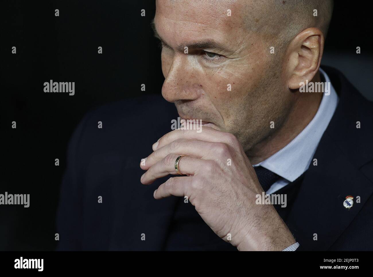 Real Madrid CF's Zinedine Zidane before UEFA Champions League match ...