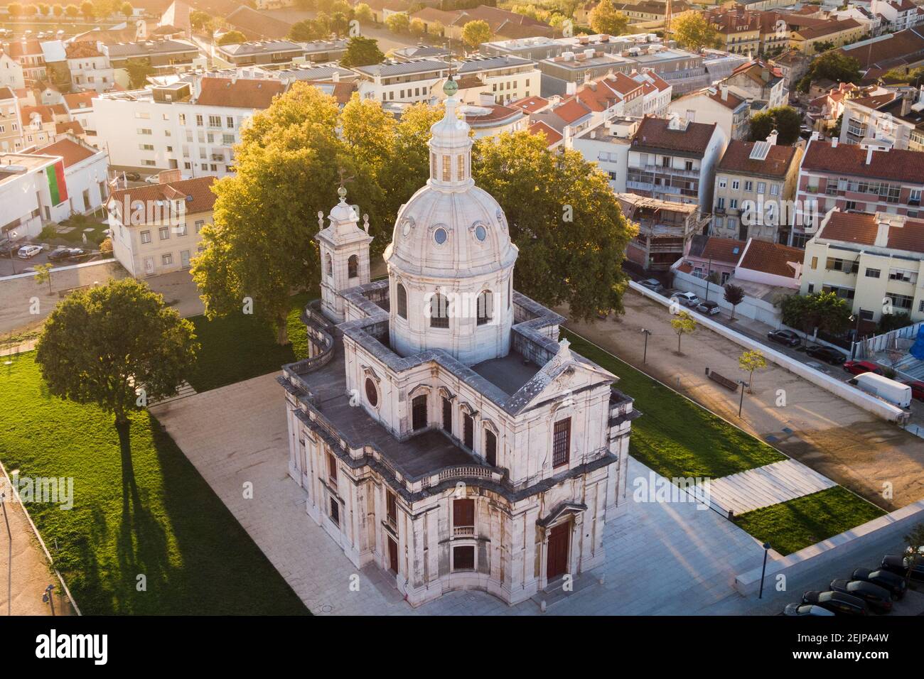 Aerial view of 18th-century historical landmark Memory Church ...