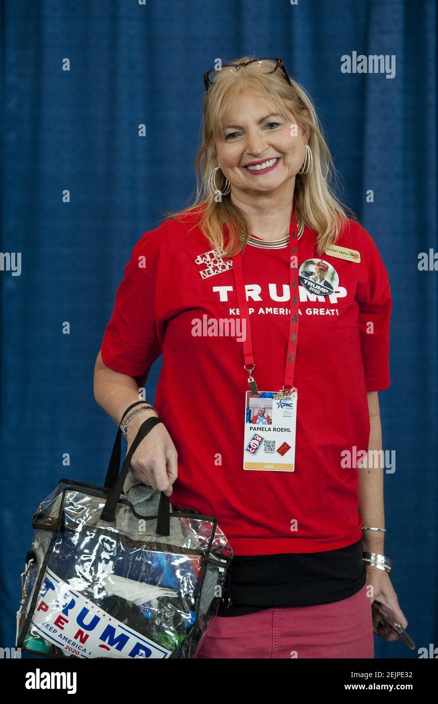 President Trump supporter Pamela Roehl takes a moment for a portrait at ...