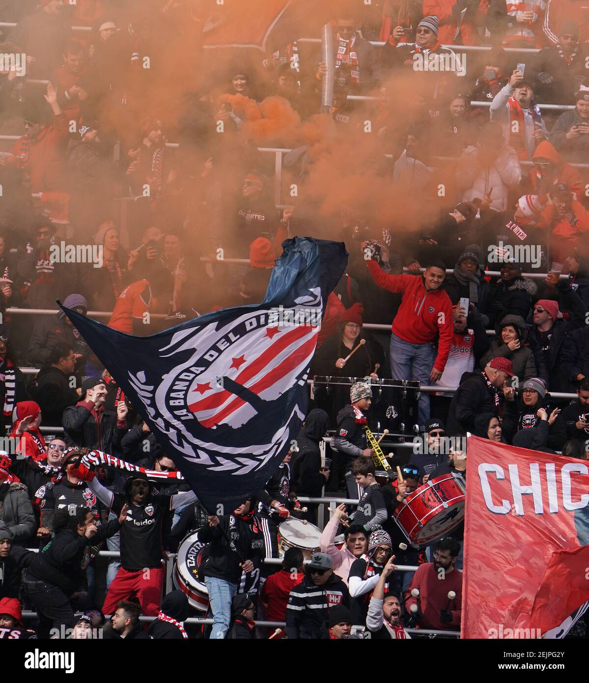 February 29, 2020: DC United fans celebrate a second period goal as ...