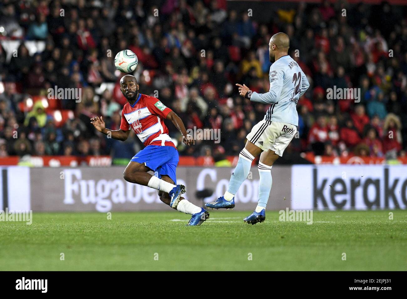 Granada CF player Dimitri Foulquier seen in action during the La Liga ...