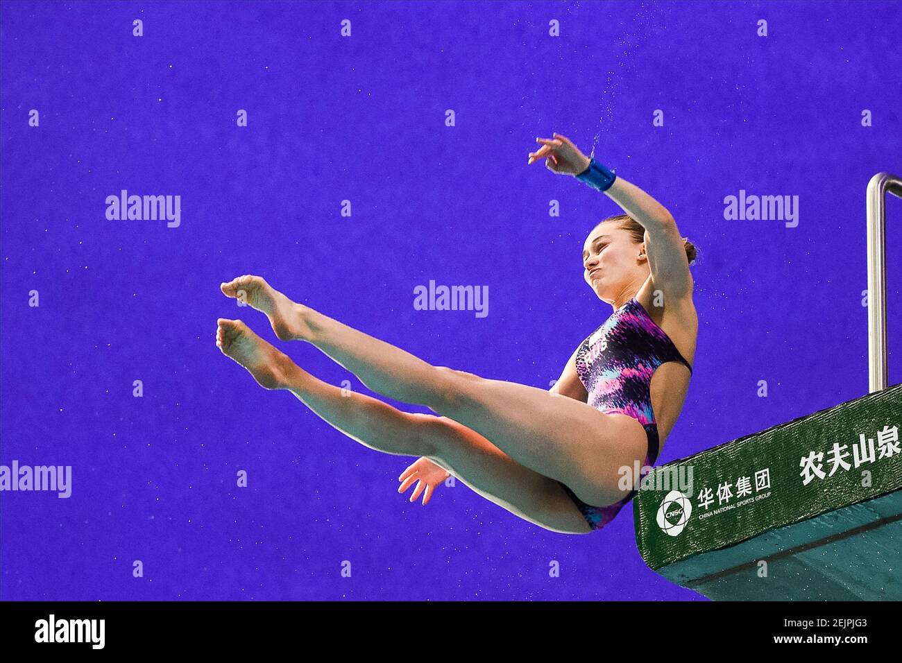 February 29, 2020: Luliia Timoshinina (RUS) dives during the FINA ...