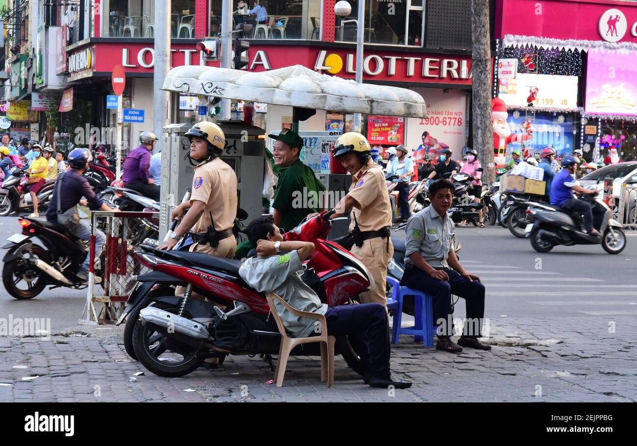 Saigon Old Lady Stock Photo - Alamy