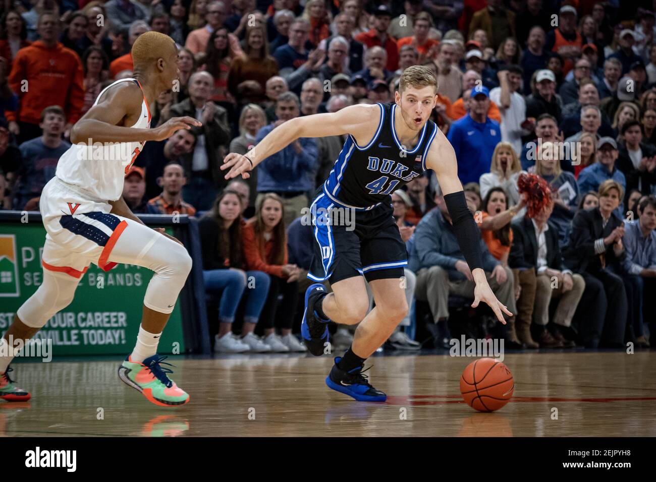 February 29, 2020: Duke Forward Jack White (41) during the NCAA ...