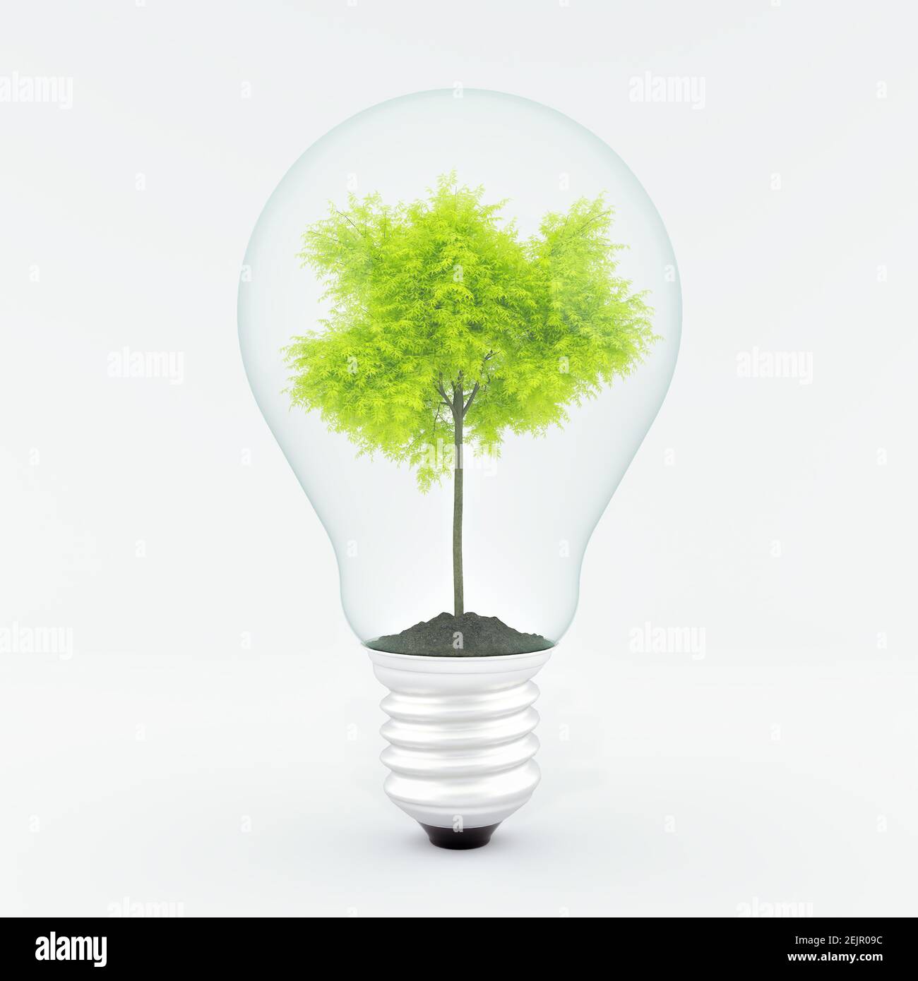 Green energy concept, tree inside light bulb 3d render 3d illustration Stock Photo - Alamy