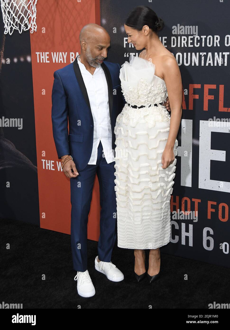 (L-R) Ravi Mehta and Janina Gavankar at the Warner Bros Pictures' THE ...