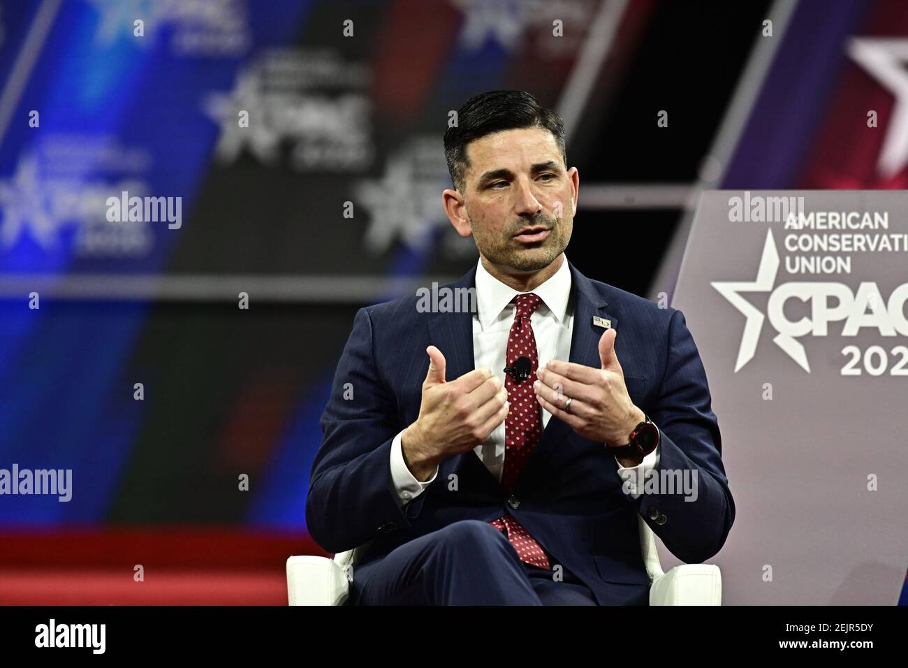 Acting United States Secretary of Homeland Security Chad F. Wolf speaks ...