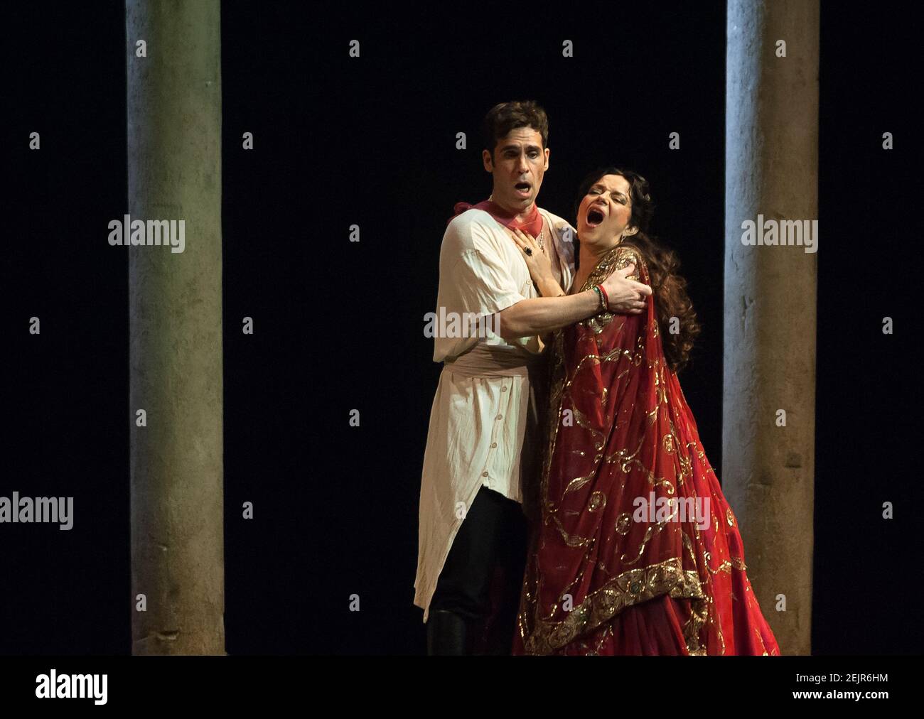 Members of the cast perform during a general rehearsal of the opera 'La ...