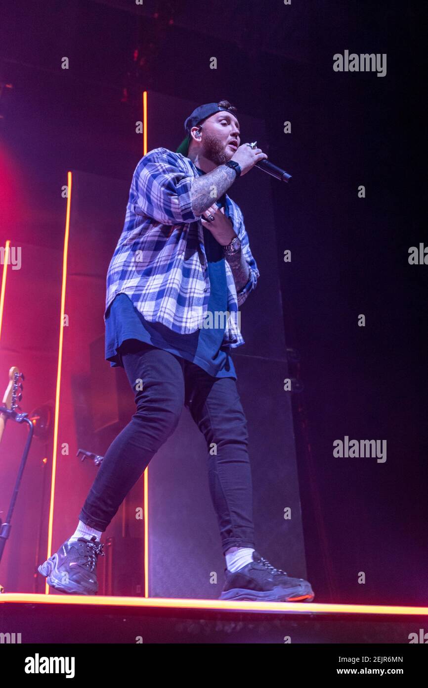 English singer and songwriter James Arthur performs live on stage ...