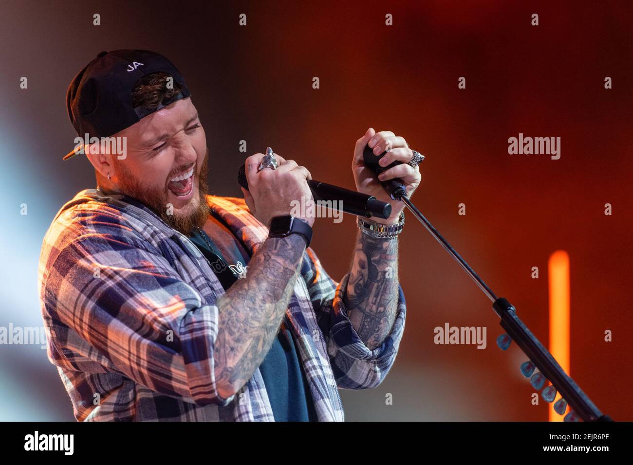 English singer and songwriter James Arthur performs live on stage ...