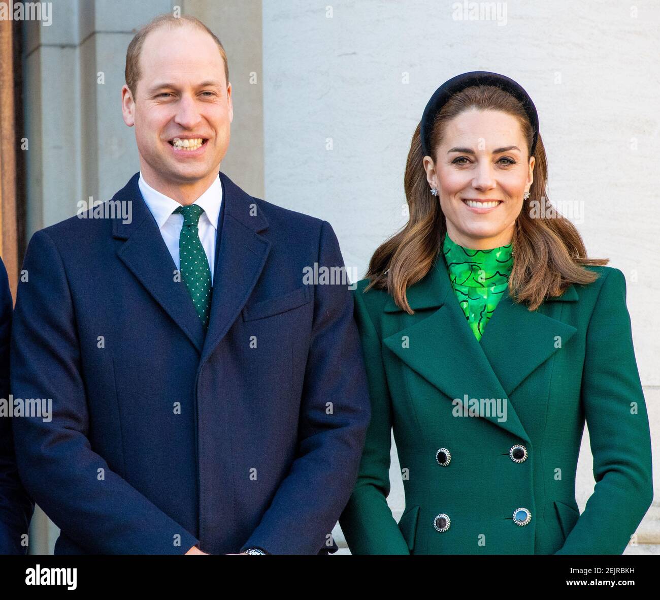 Prince William and Catherine, Duke and Duchess of Cambridge during a meeting with the president ...