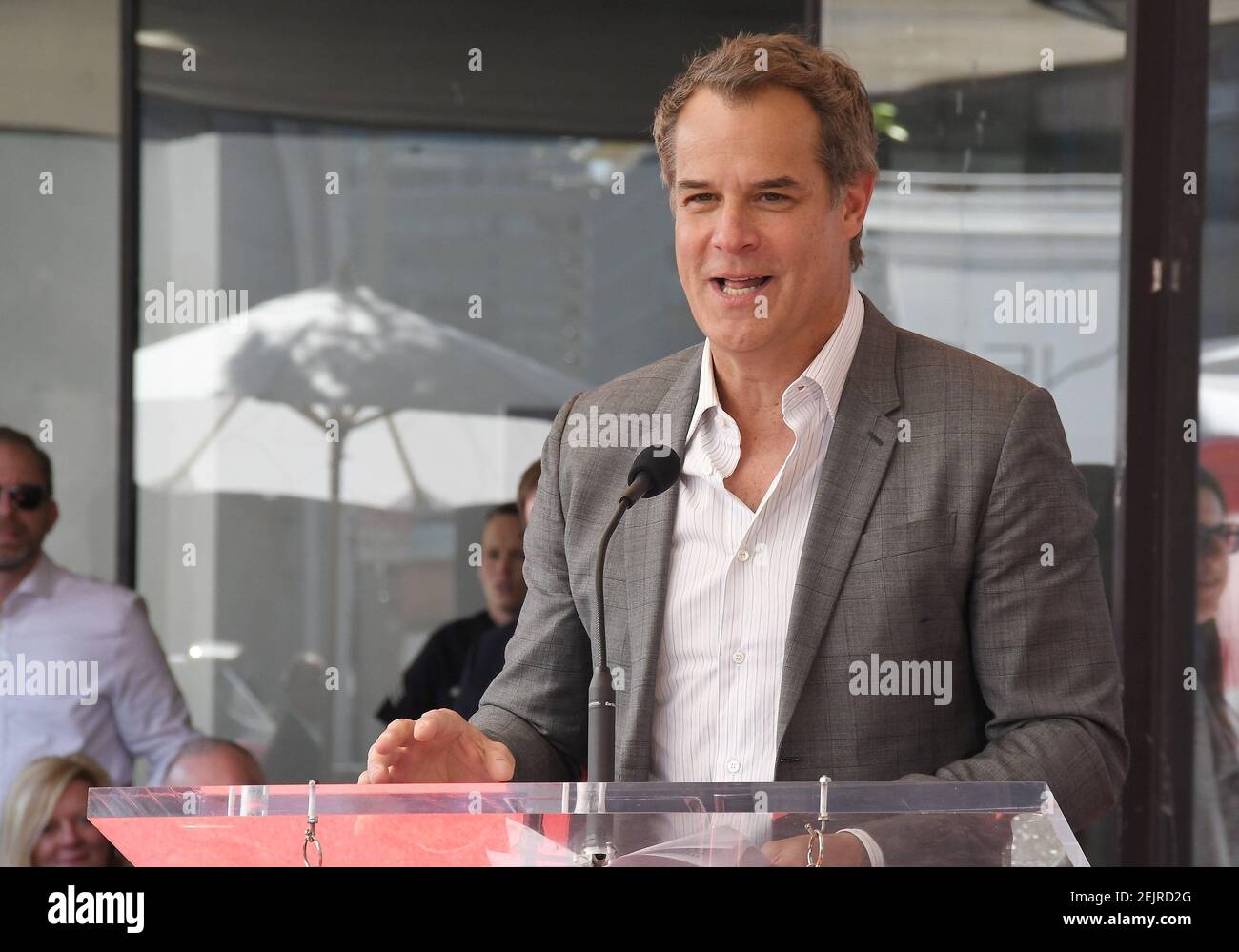 Josh Stamberg speaking at his mom’s Susan Stamberg Star On The ...